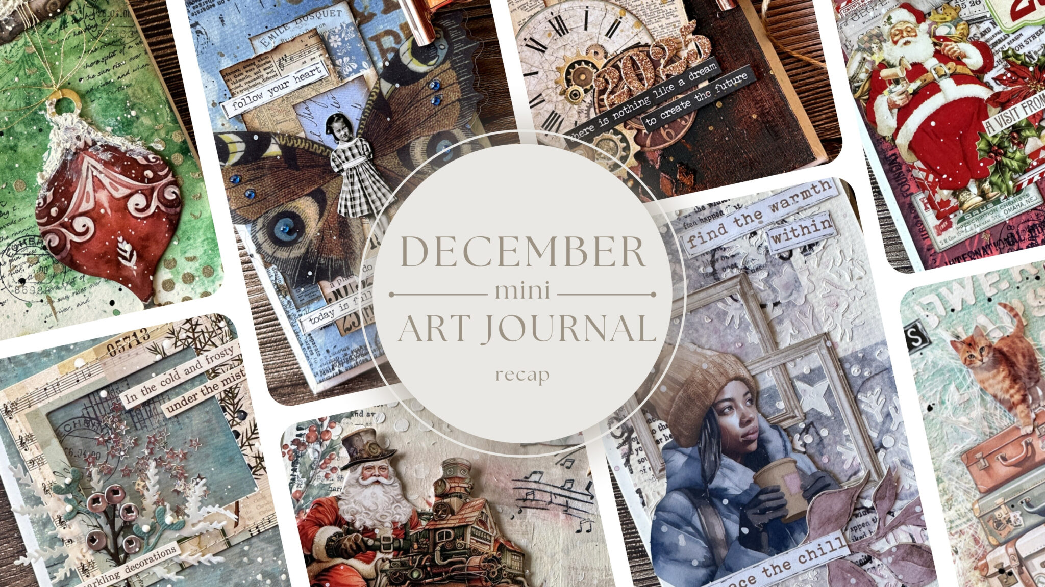 December Art Journal Recap – Short videos & Supplies | Vicky Papaioannou